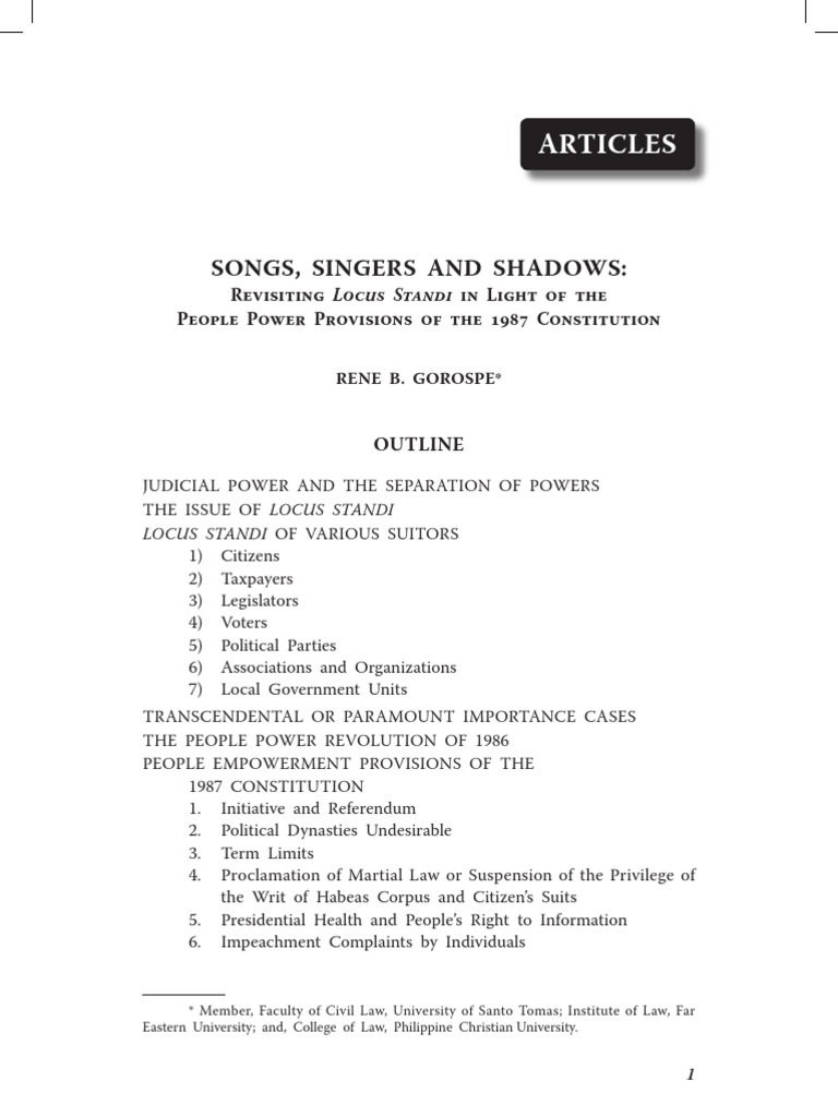 Concept of Locus Standi | PDF | Standing (Law) | Political Science