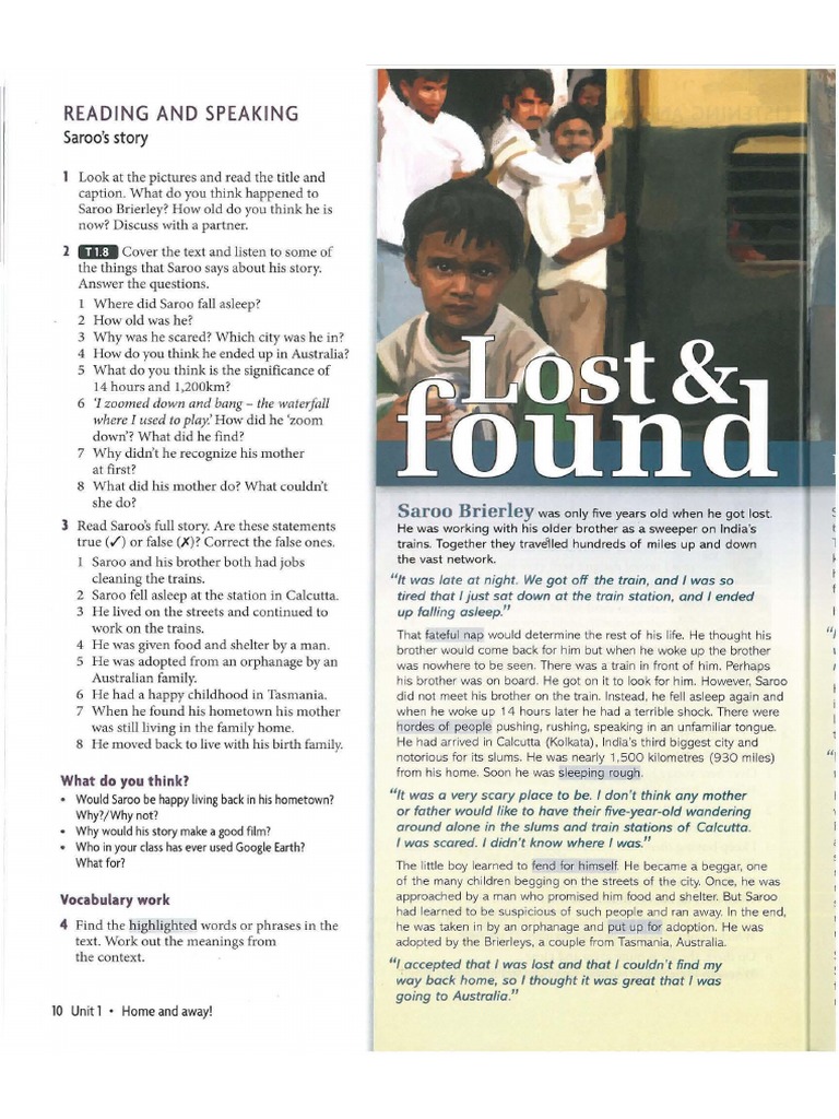 Reading and Speak Ing: Saroo's Story | PDF