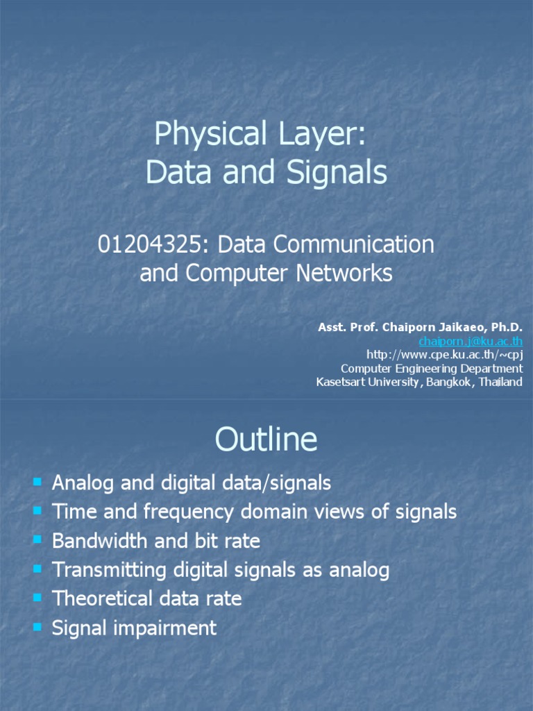 Physical Layer: Data and Signals | PDF | Decibel | Signal To Noise Ratio