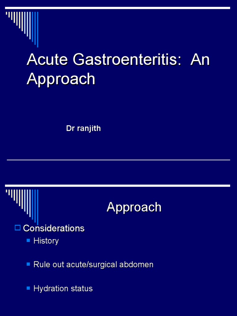 Acute Gastroenteritis: An Approach | PDF | Diarrhea | Diseases And ...