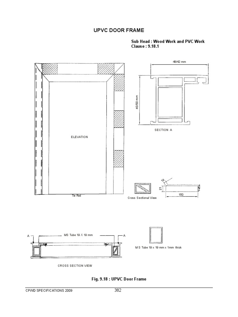 Specifications and Drawings for UPVC Door Frames, 24 mm and 30 mm Thick ...
