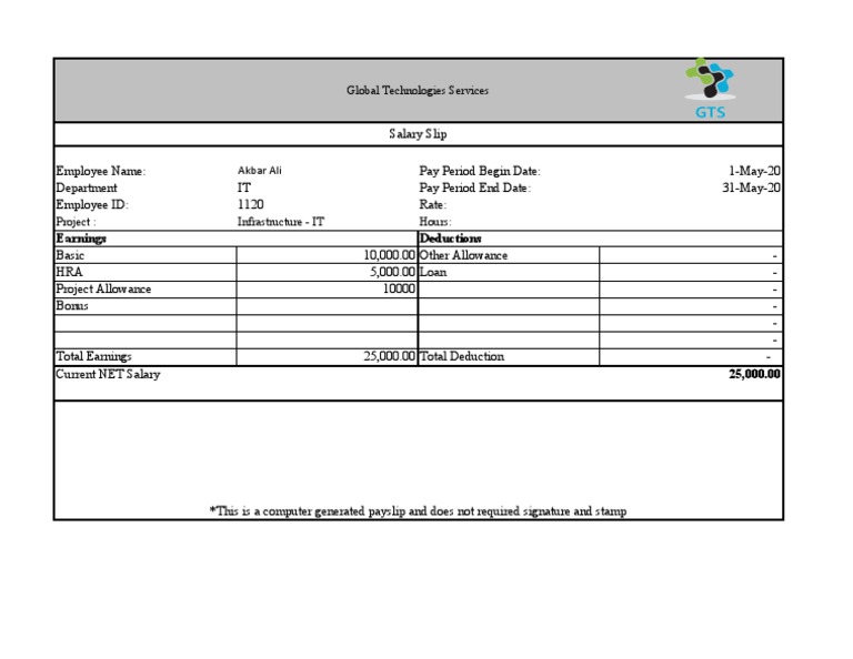 Pay Slip Template | PDF