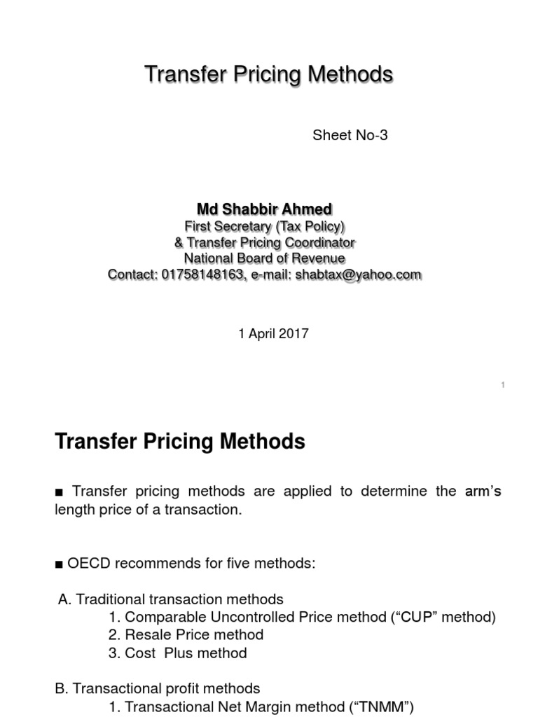 Transfer Pricing Guide for Tax Professionals | PDF | Cost | Business ...