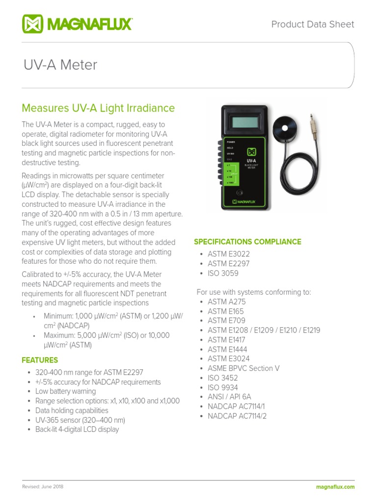 UV-A Meter for NDT Professionals | PDF | Ultraviolet | Backlight