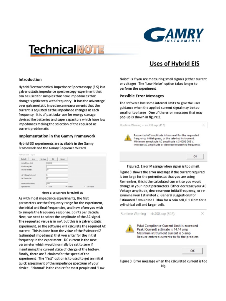TechNote-Hybrid-EIS Gamry | PDF | Electrical Impedance | Electronic Engineering