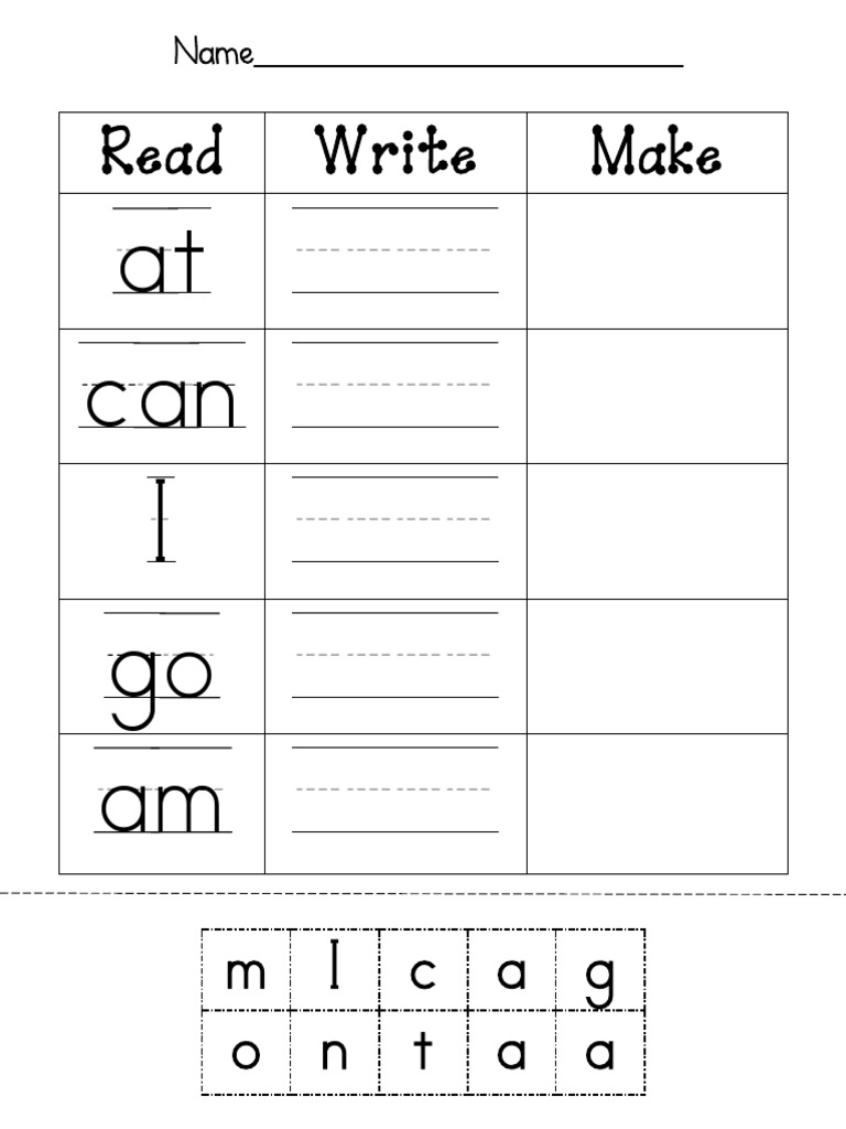 Read Write Make Sight Word Worksheet | PDF