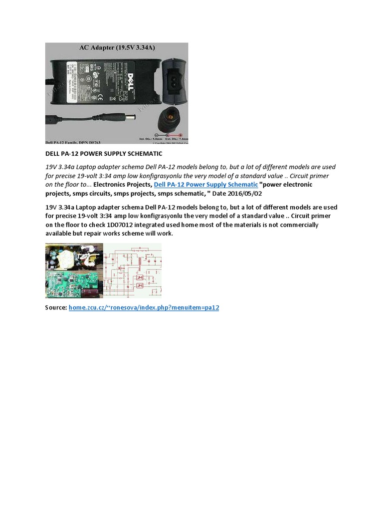 Dell PA-12 Charger Circuit Diagram | PDF