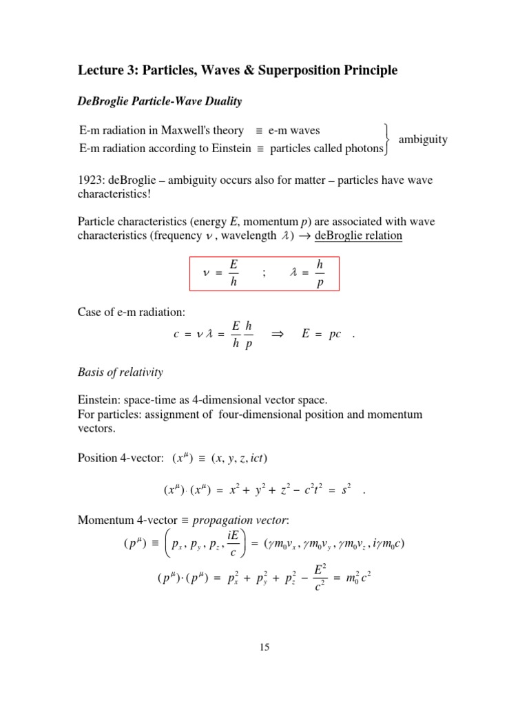 Particle Waves and Superposition | PDF | Waves | Wavelength
