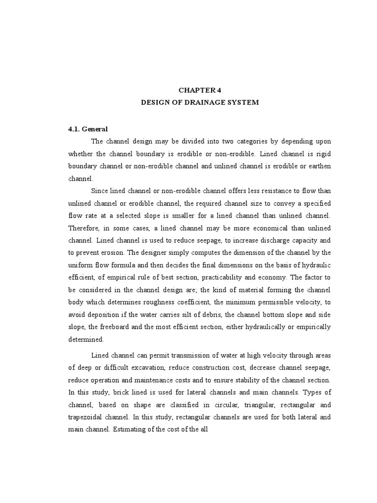 Design of Drainage System | PDF | Soil Mechanics | Civil Engineering