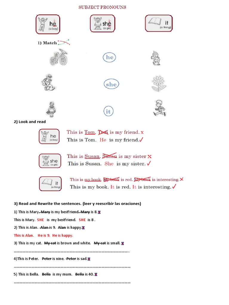 Subject Pronouns | PDF
