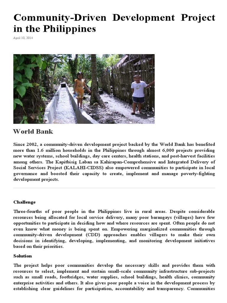 Community-Driven Development Project in The Philippines: World Bank ...
