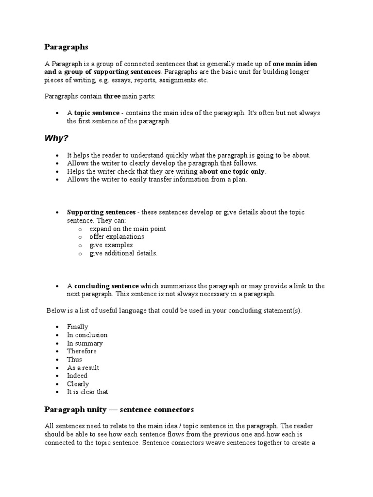 Academic Writing - Paragraphs - DSP | PDF | Paragraph | Sentence ...