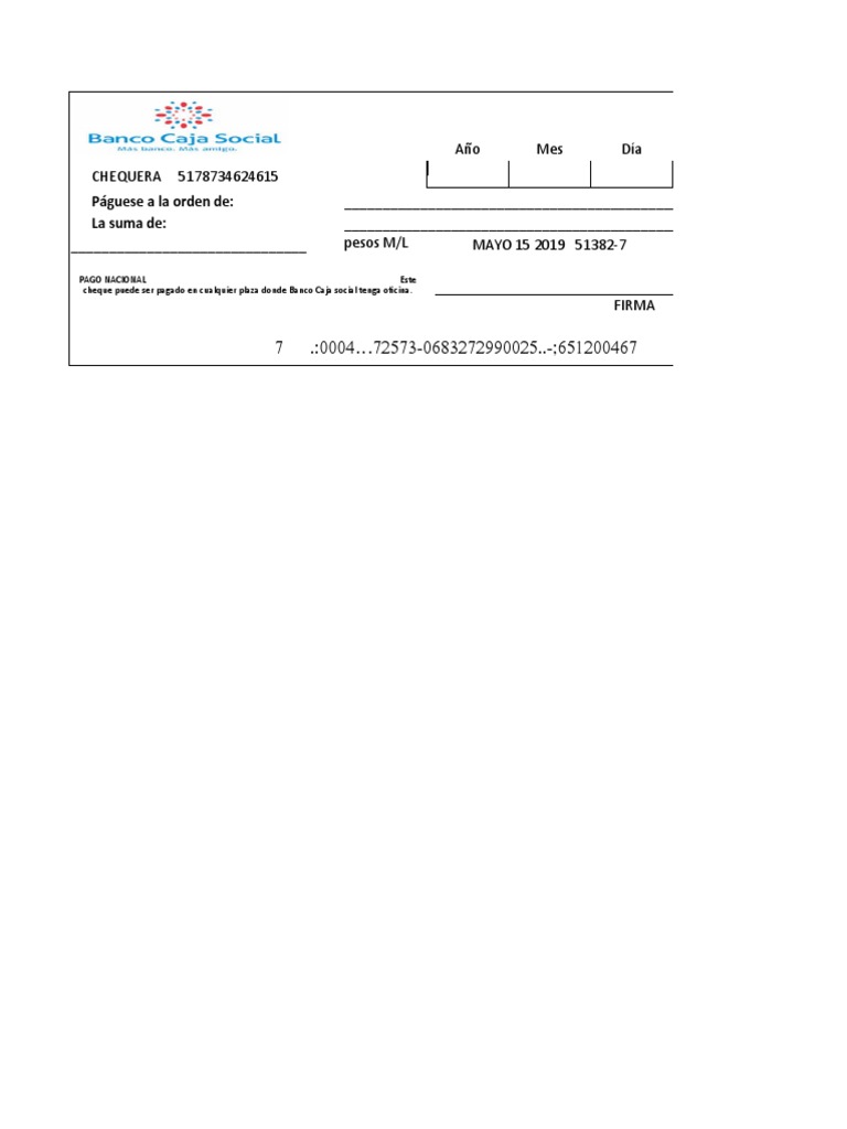 Plantilla Cheque | PDF