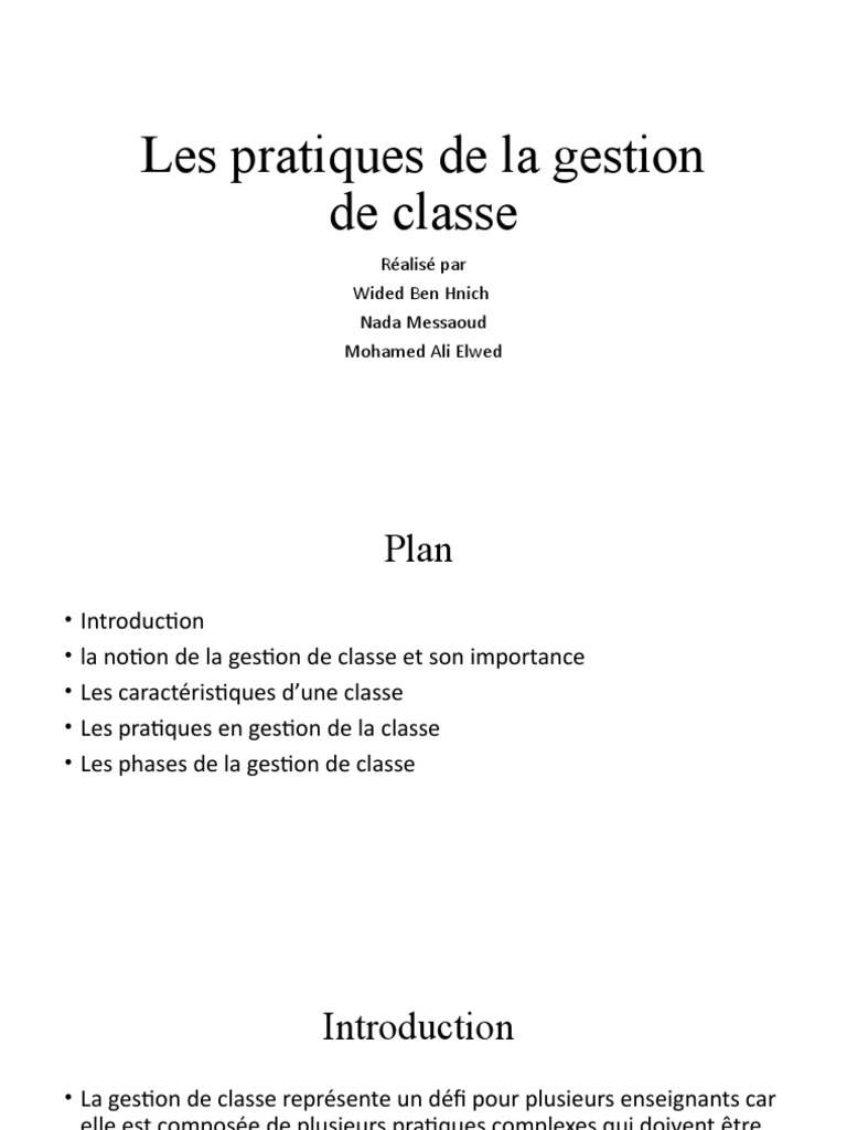 Les Pratiques de La Gestion de Classe | PDF | Pédagogie | Apprentissage