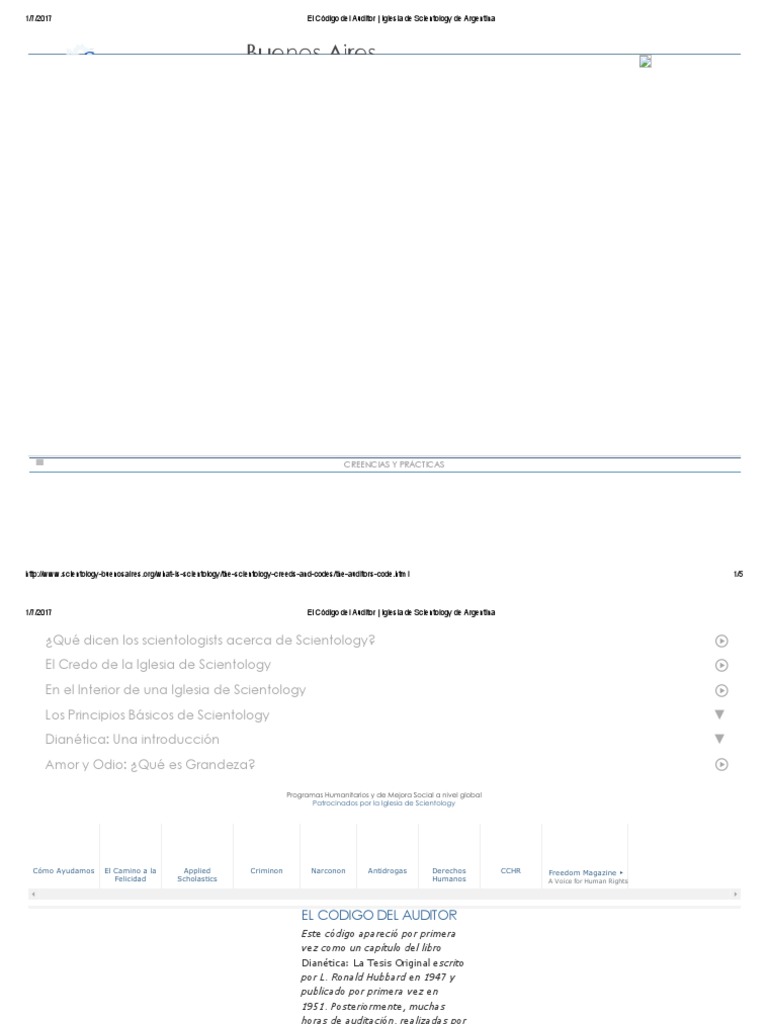 El Código Del Auditor - Iglesia de Scientology de Argentina | PDF ...
