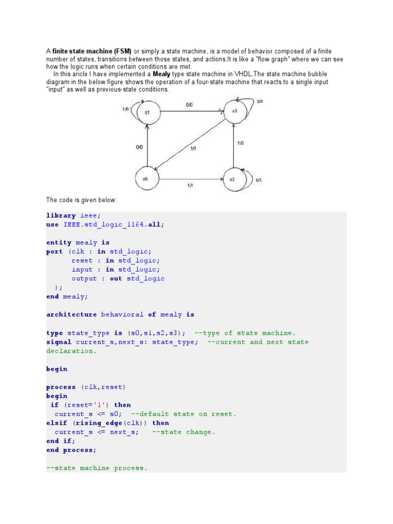 A Finite State Machine | PDF | Teaching Methods & Materials ...