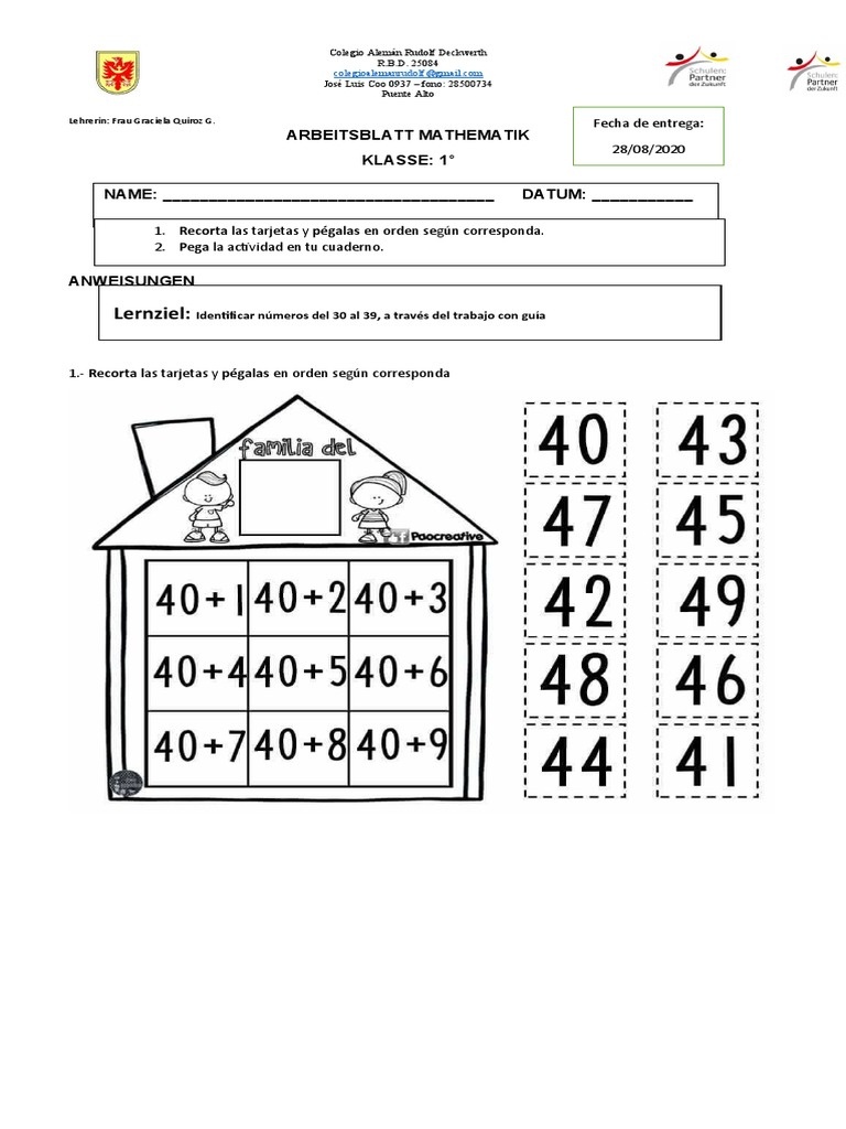 Números Del 40 Al 49 | PDF