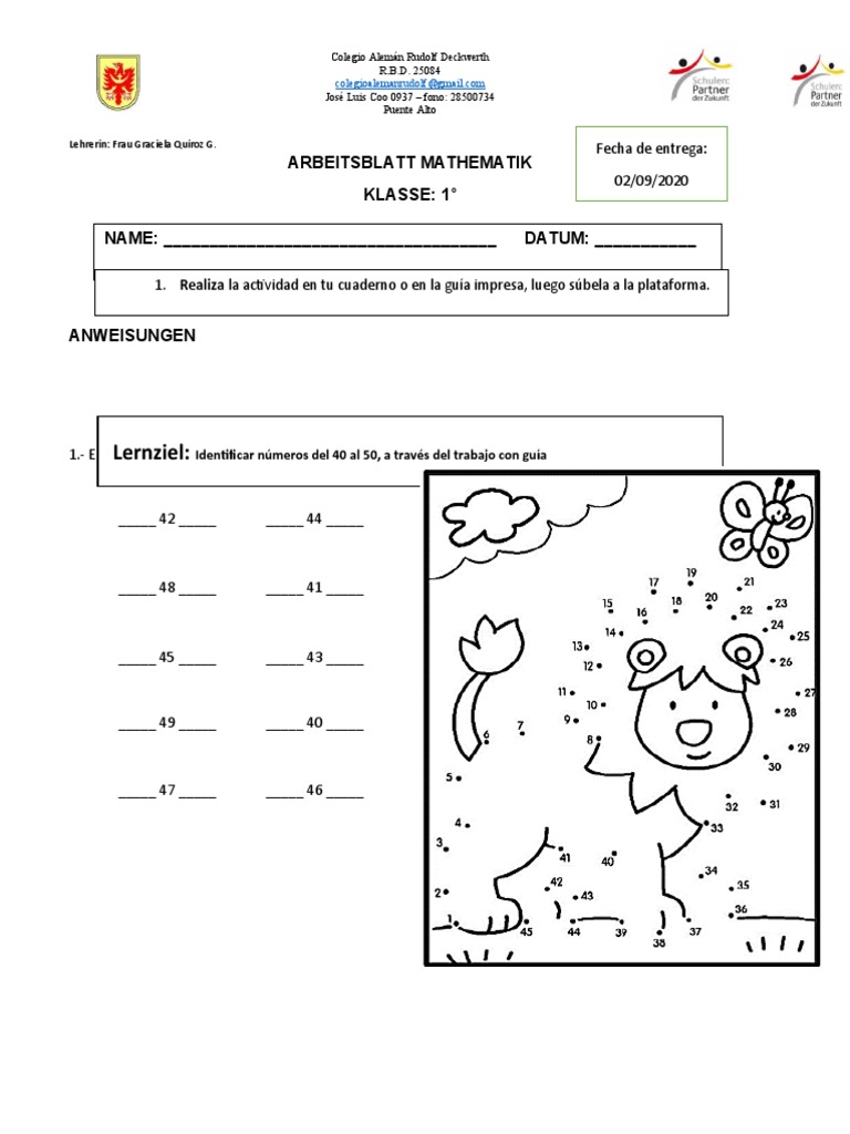 Actividades de Números del 40 al 50 | PDF
