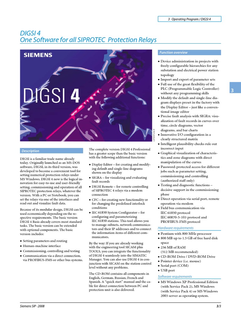 Digsi 4 One Software For All SIPROTEC Protection Relays: Function ...