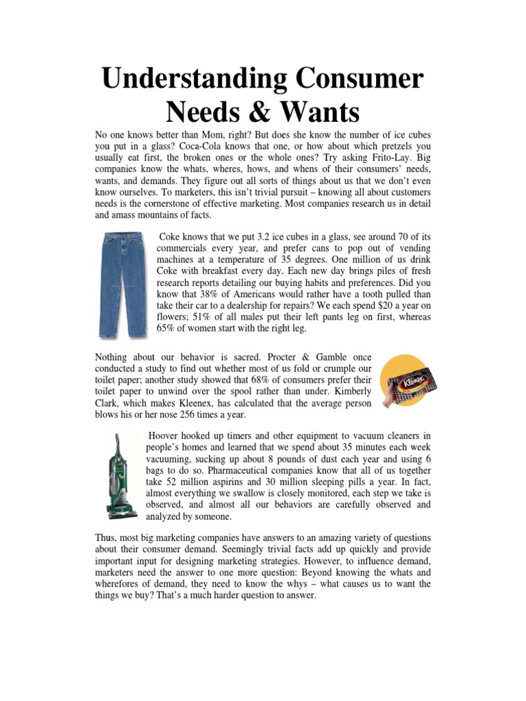 Understanding Consumer Needs | PDF | Media Manipulation | Microeconomics