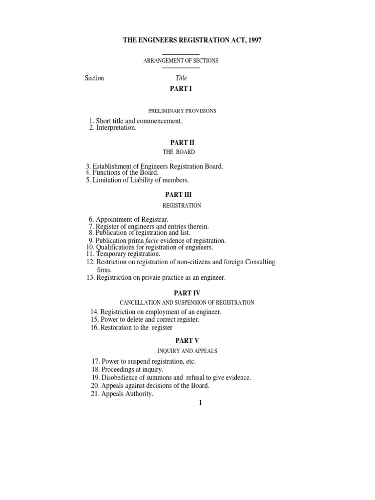 The Engineers Registration Act, 1997: Title | PDF | Diploma | Summons