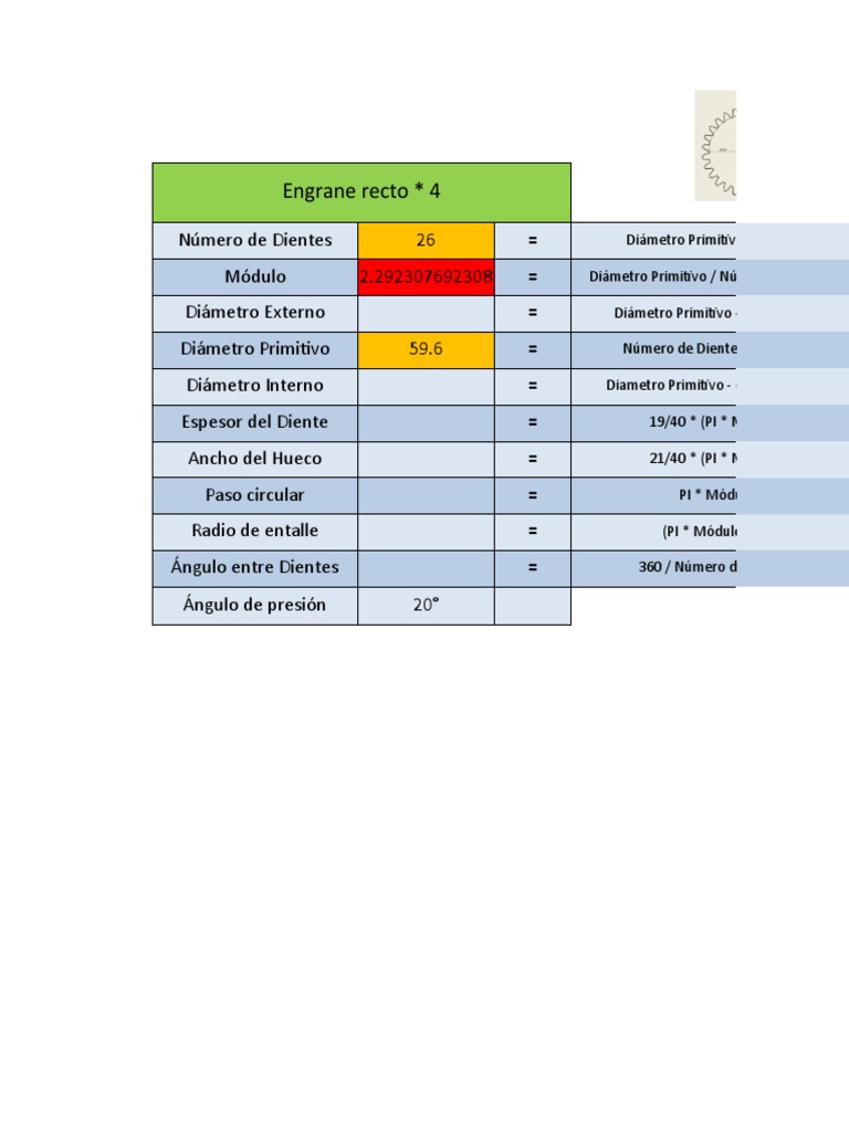 Especificaciones de Engrane Recto | PDF