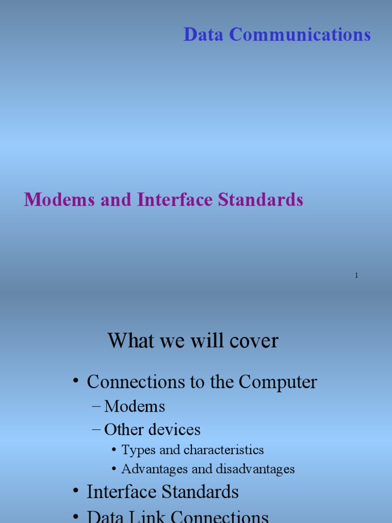 Modems & Interface Standards | PDF | Modulation | Modem