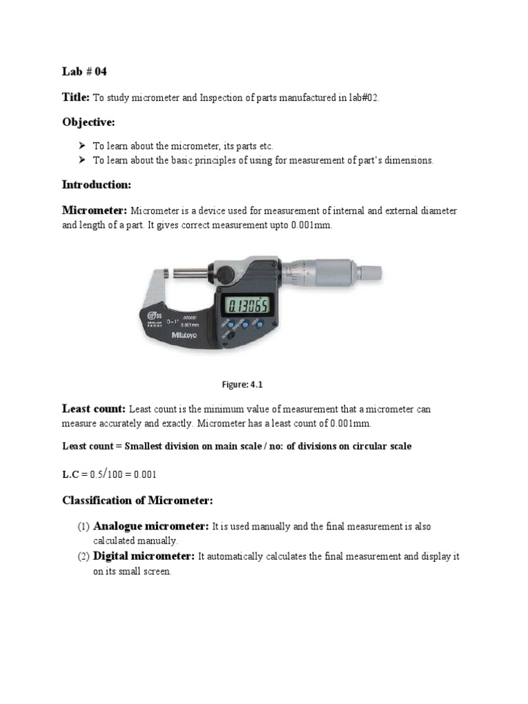 Metrology and SQC Lab 4 | PDF | Measuring Instrument | Tools