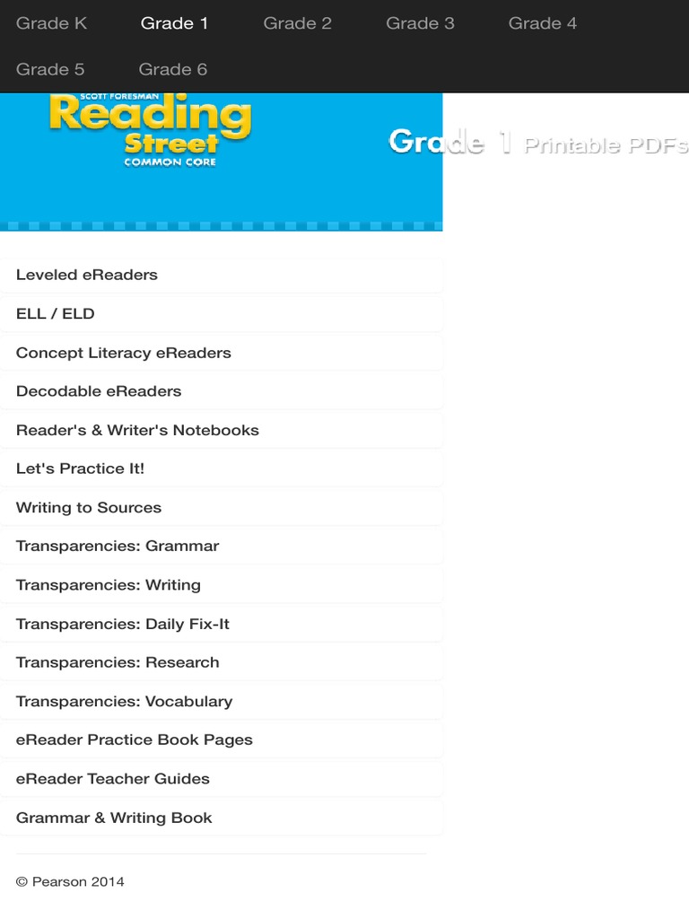 Reading Street Grade 1 Printable PDFs 2 | PDF