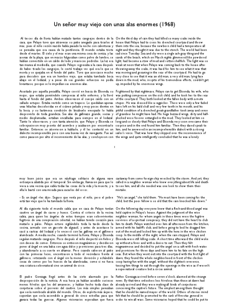 Un Señor Muy Viejo Con Unas Alas Enormes (1968) | PDF