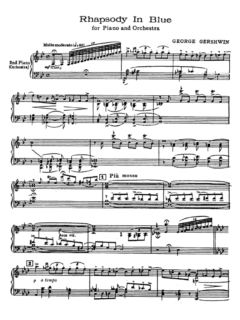 George Gershwin - Rhapsody in Blue (Piano & Orchestra) PDF | PDF