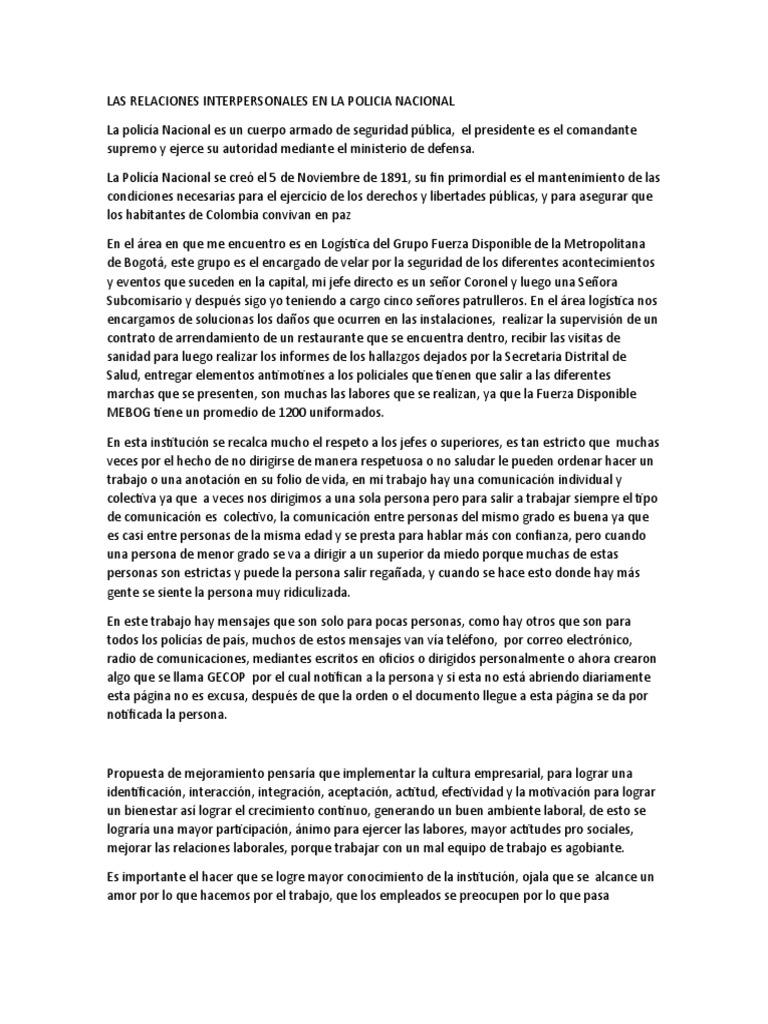Las Relaciones Interpersonales | PDF | Policía | Gobierno
