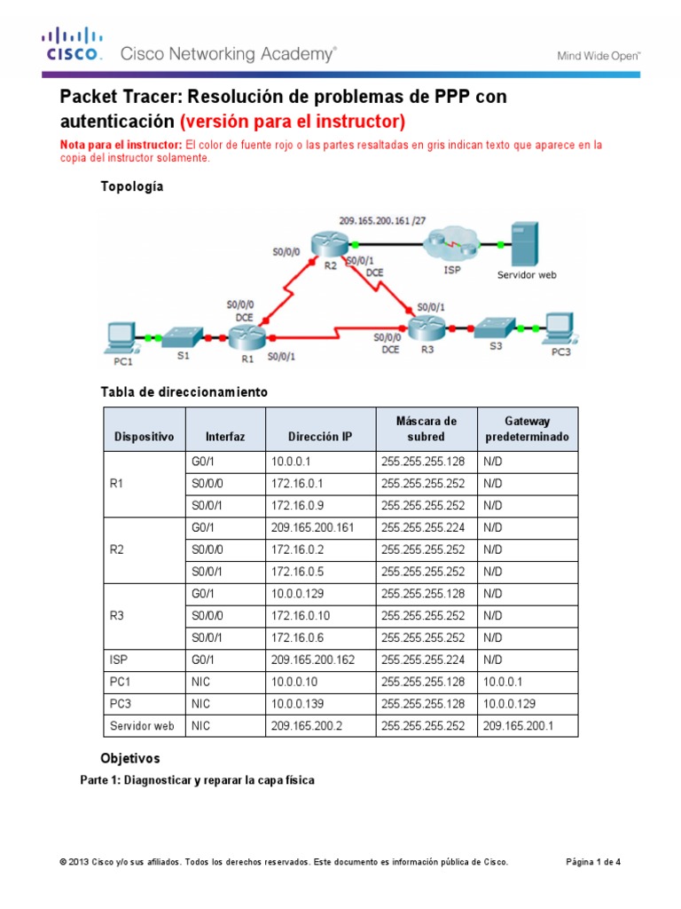 2.4.1.4 Packet Tracer - Troubleshooting PPP With Authentication - ILM | PDF | Dirección IP ...