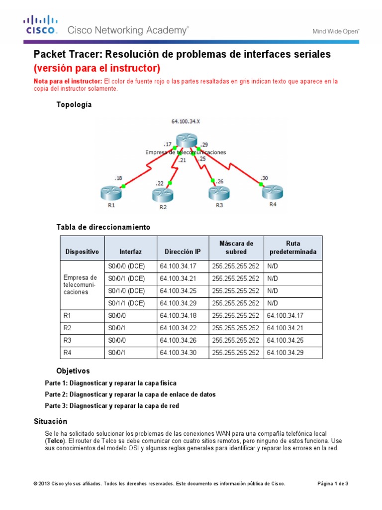 2.1.2.5 Packet Tracer - Troubleshooting Serial Interfaces - ILM | PDF | Enrutador (Computación ...