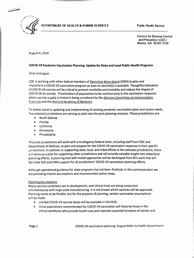 HHS Letter | PDF