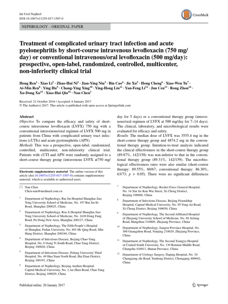 Nephrology - Original Paper: Objective | PDF | Urinary Tract Infection ...