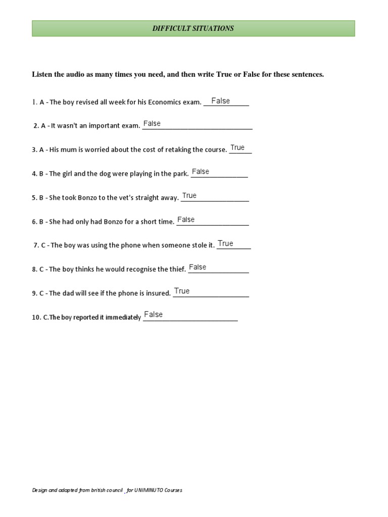 Difficult Situations | PDF