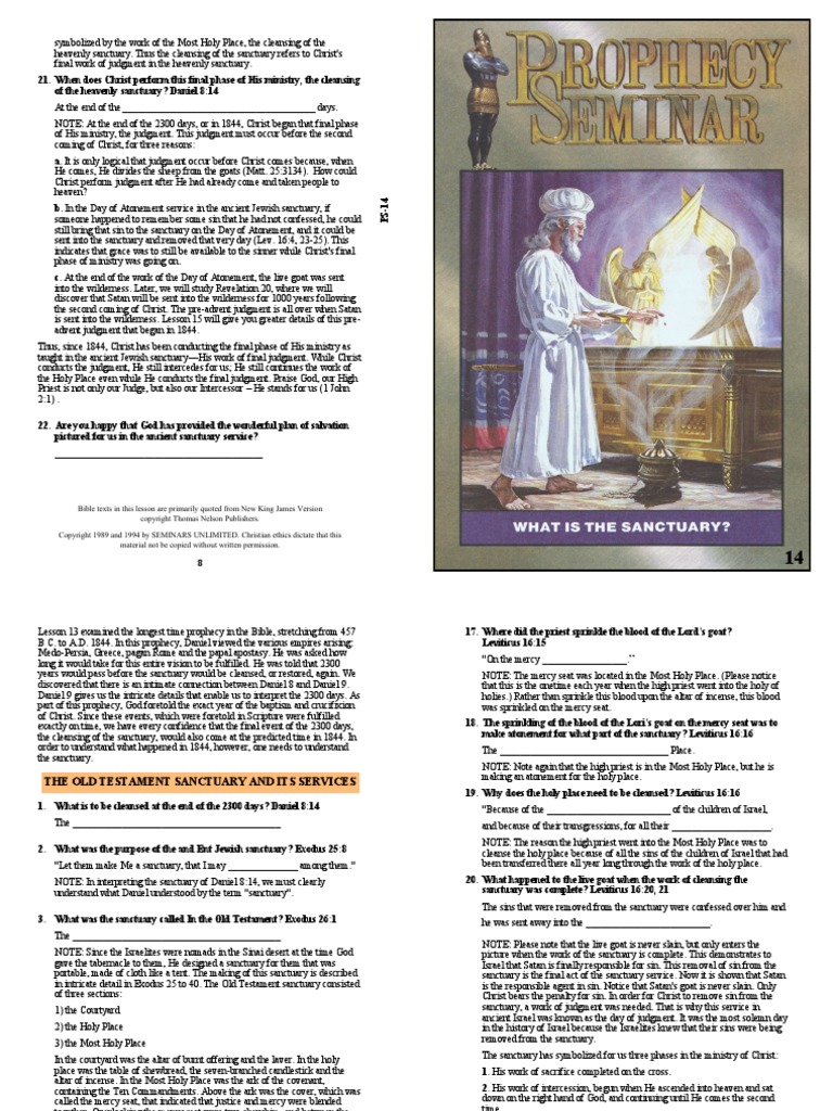 Daniel Seminar-B14 | PDF | Book Of Leviticus | Holy Of Holies