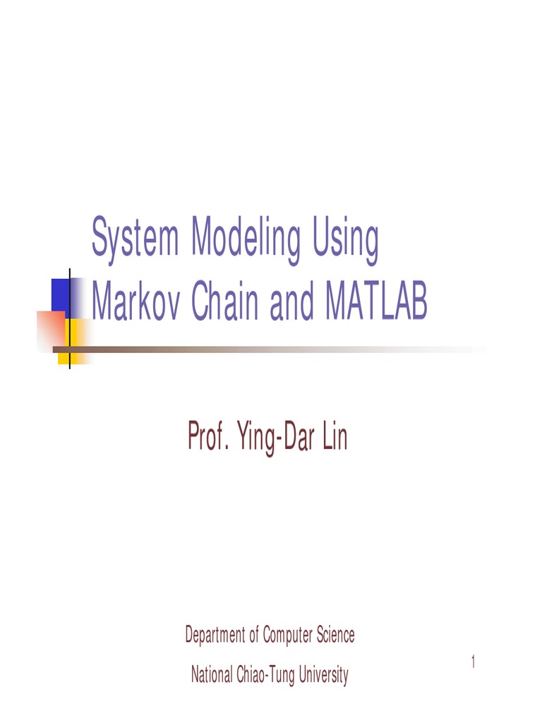 System Modeling Using Markov Chain And Matlab Pdf Pdf Markov Chain Teaching Mathematics 5772