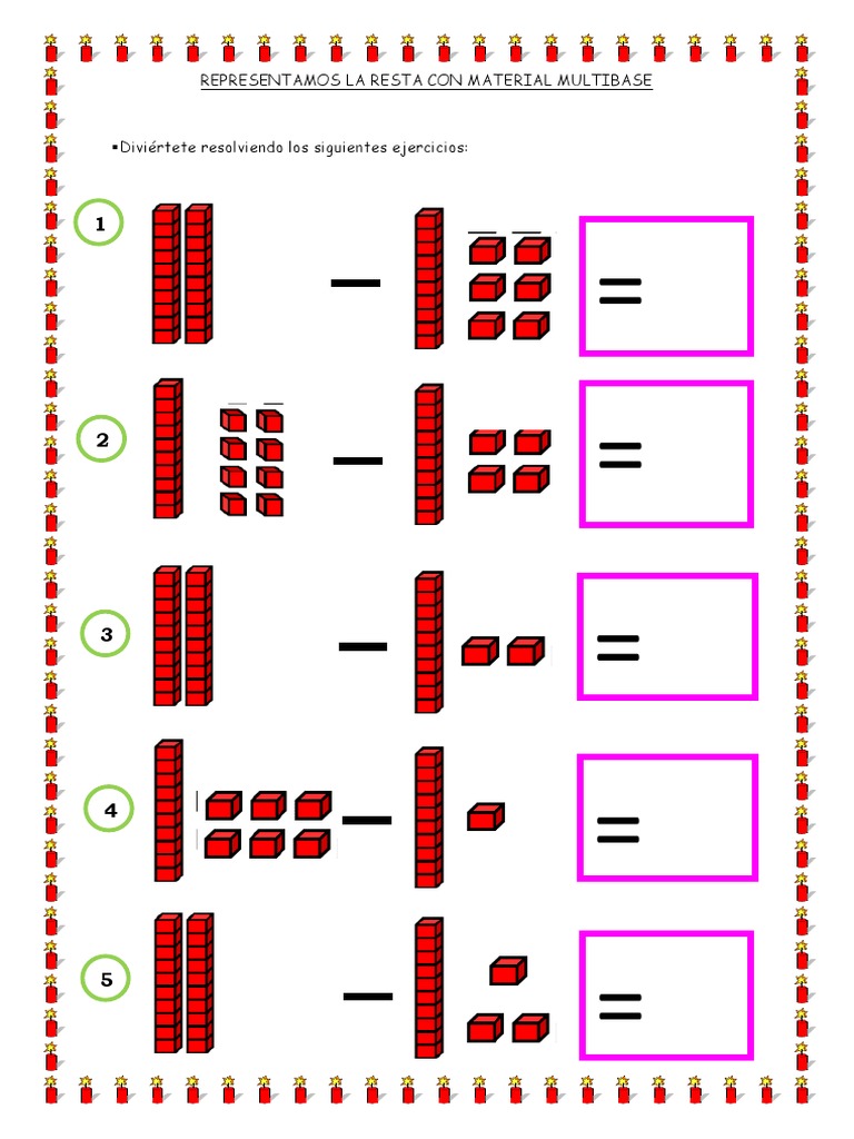 Practica Representamos La Resta Con Material Multibase PDF | PDF