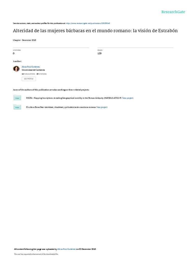 Alteridad de Las Mujeres Bárbaras en El Mundo Romano: La Visión de Estrabón | PDF | Bárbaro ...