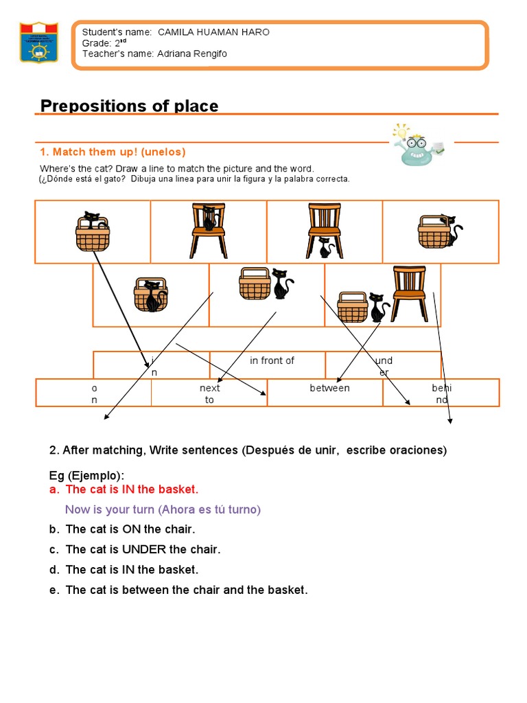 Prepositions Worksheet | PDF