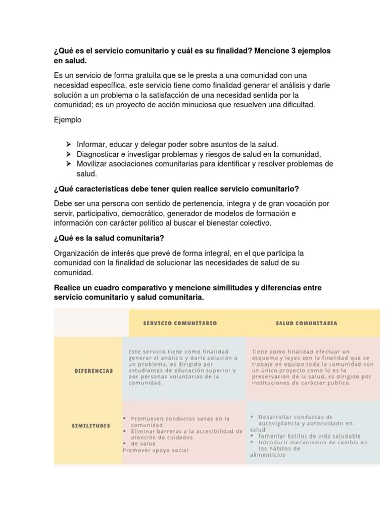 Qué Es El Servicio Comunitario y Cuál Es Su Finalidad | PDF