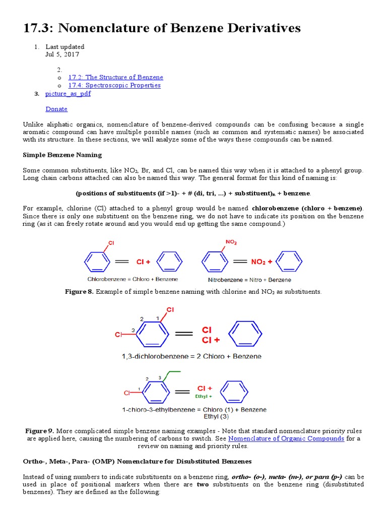 Benzene Naming | PDF | Benzene | Chemical Compounds