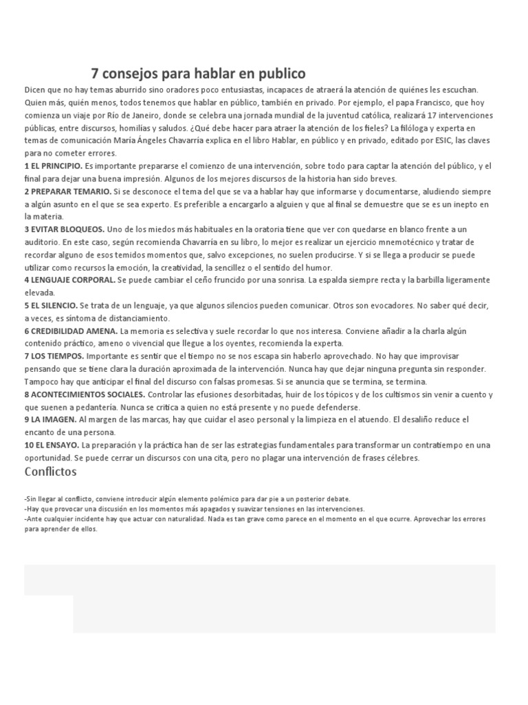 7 Consejos para Hablar en Público | PDF | Pena capital | Rima