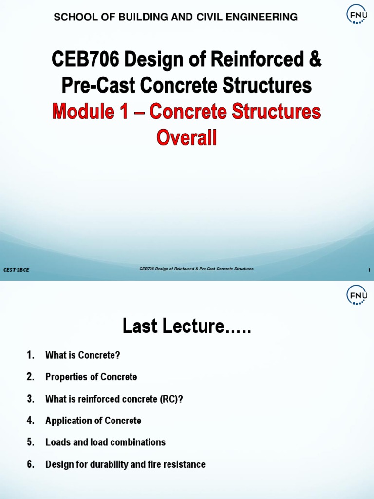 Module 1 Concrete Structures Overall Lecture 2 | PDF | Reinforced ...