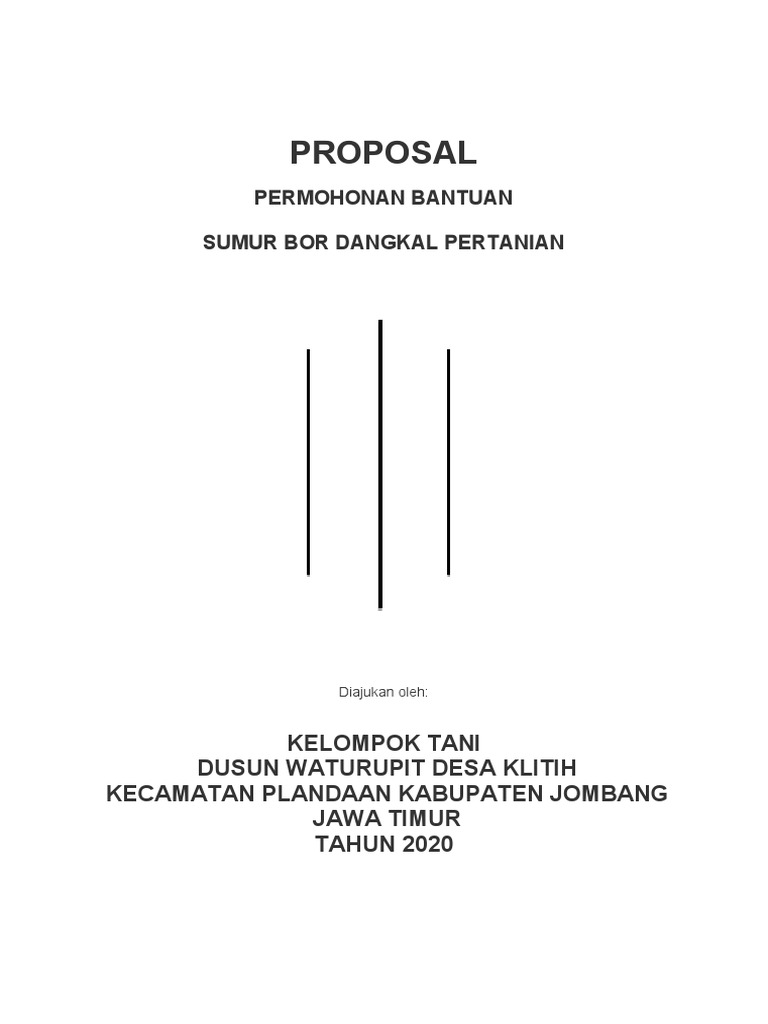 Contoh Proposal Sumur Bor Tani | PDF