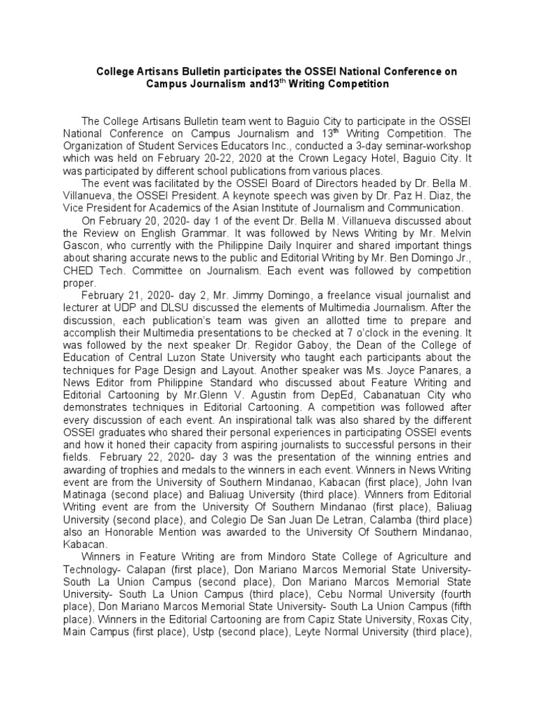 Narrative Report | PDF | Journalism | News Media