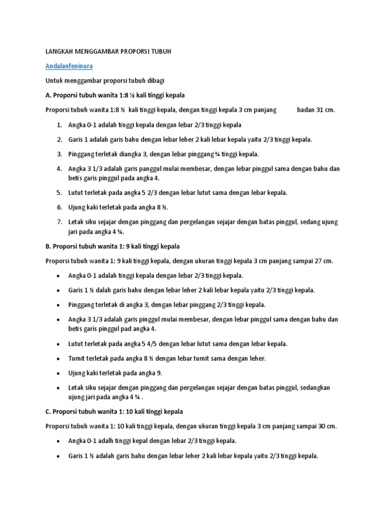 Langkah Menggambar Proporsi | PDF