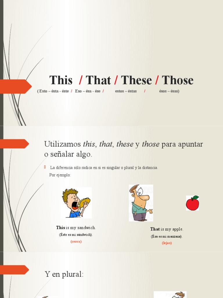 Uso de this, that, these y those | PDF
